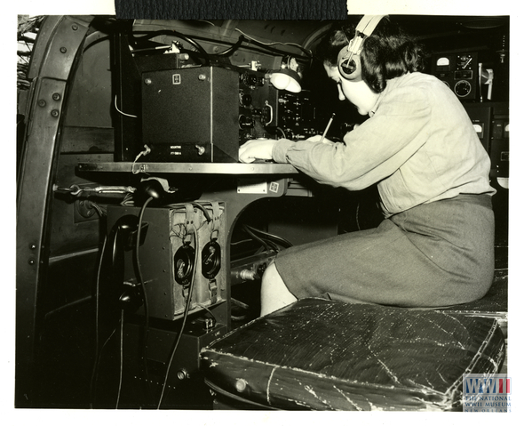 Woman radio operator of the Free French forces in Sessa Aurunca, Italy ...